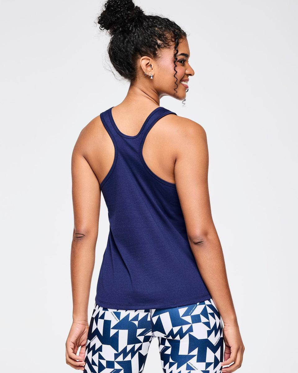 Zumba Out Loud Easy Racerback - Let's Go Indigo Z1T000854 – Natysports