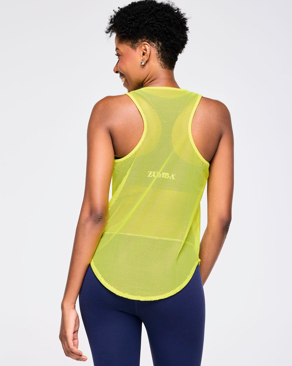 Zumba Out Loud Mesh Tank With Front Panel - Lemon Z1T000856 – Natysports