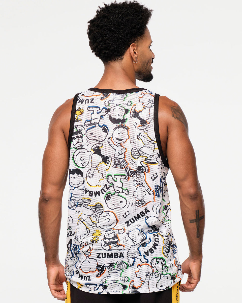 Zumba X Peanuts Men's Basketball Tank - Wear It Out White Z2T000064 – Natysports