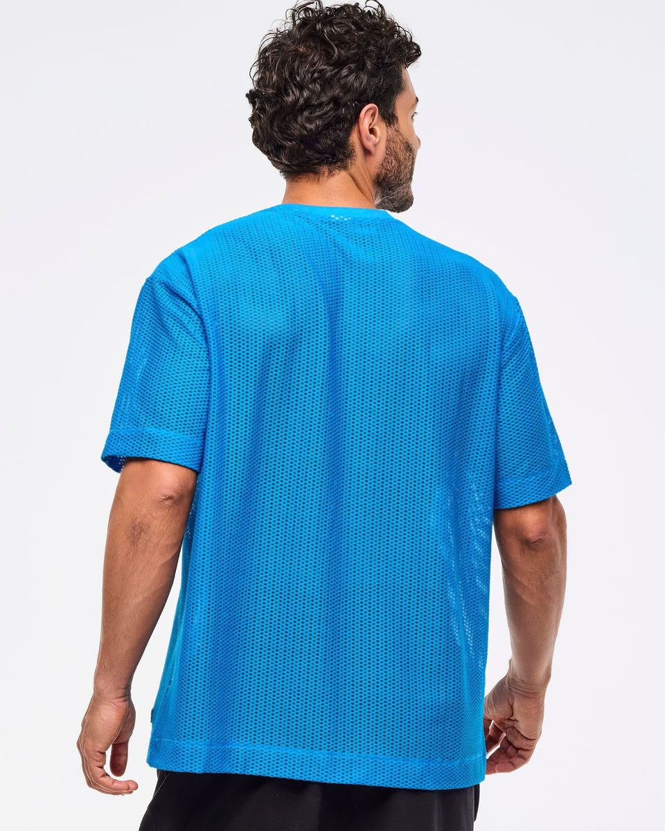 Zumba Libre Men's Mesh Top - Peek-A-Blue Z2T000093 – Natysports